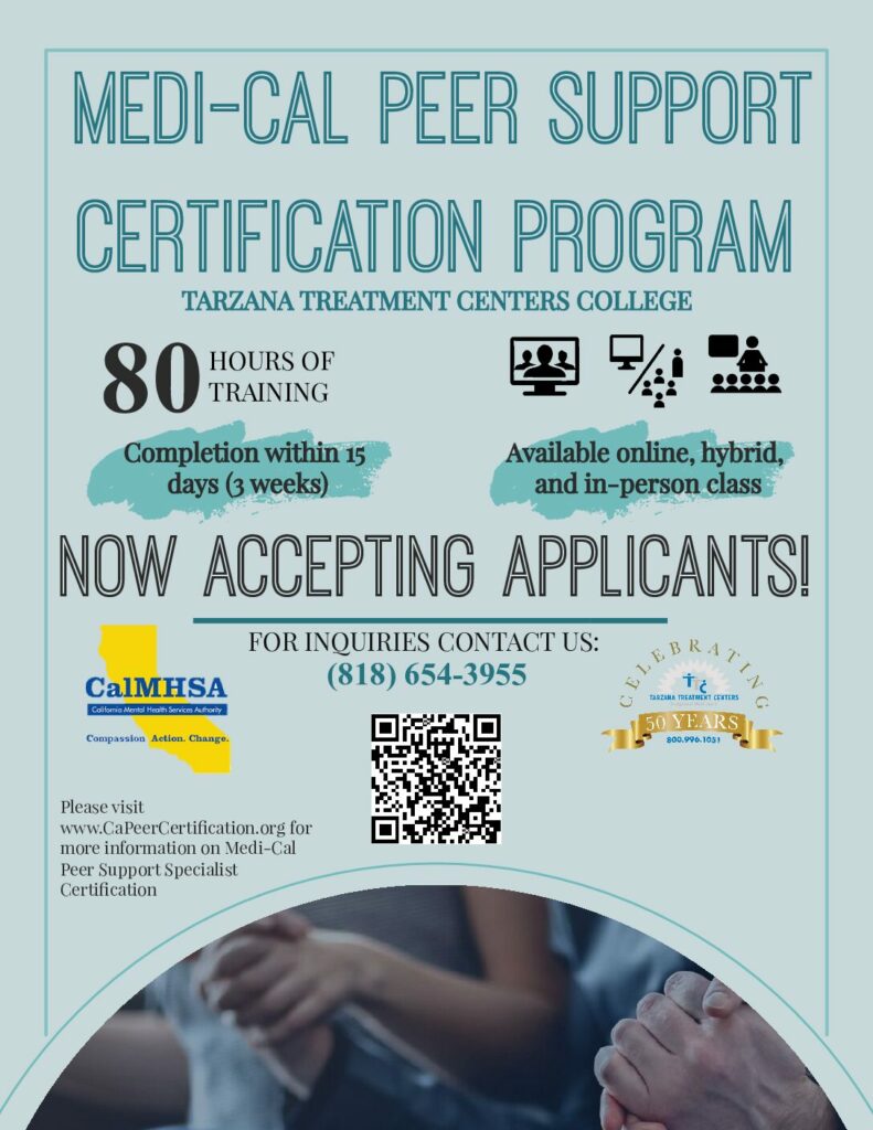 CalMHSA Medi-Cal Peer Support Specialists Certification (PSS) - Tarzana ...